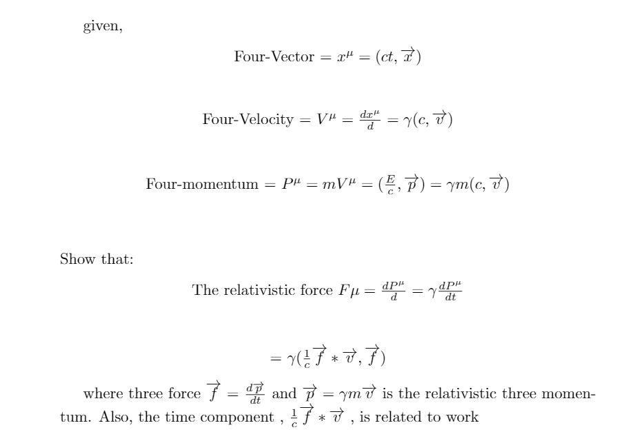 Solved given, Four-Vector = x;' = (ct, 2) Four-Velocity = V" | Chegg.com