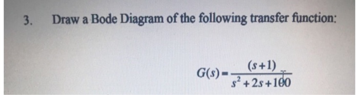 Solved Draw a Bode Diagram of the following transfer | Chegg.com