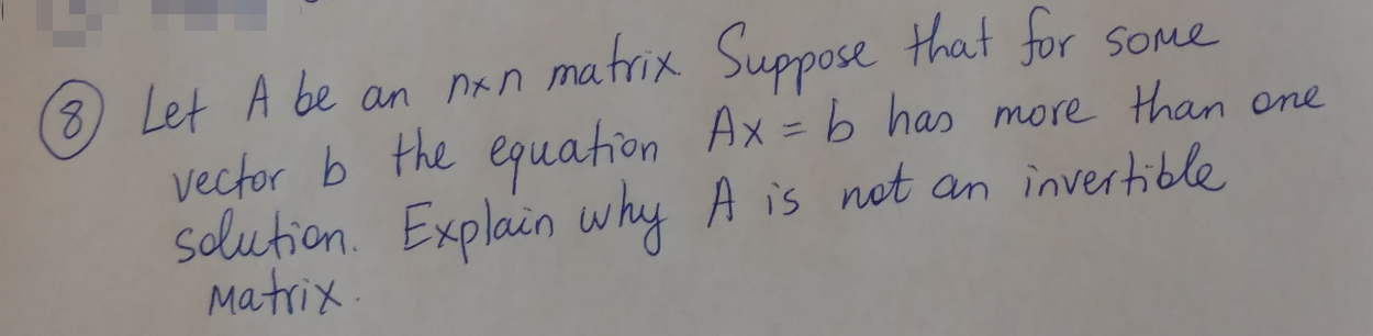 Solved (8) Let A be an n×n matrix Suppose that for some | Chegg.com