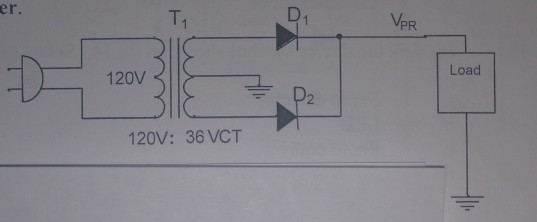 Solved unfiltered full wave rectifier Find average DC output | Chegg.com