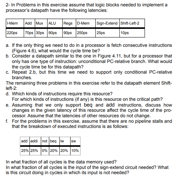 Solved 2- In Problems in this exercise assume that logic | Chegg.com