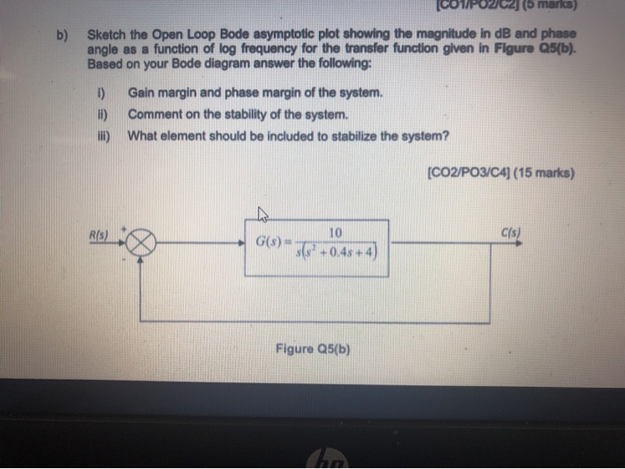 Solved |(5 marks) Sketch the Open Loop Bode asymptotic plot | Chegg.com
