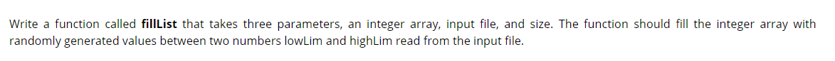 Solved Write a function called filllist that takes three | Chegg.com