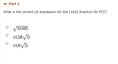 Solved xpression for FCC [100] and [111] in terms of the | Chegg.com