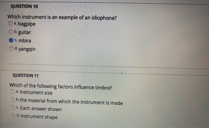Solved QUESTION 10 Which instrument is an example of an | Chegg.com