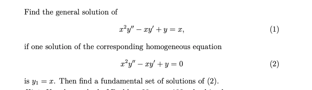 Solved Find the general solution of x+y" – xy' +y = x, if | Chegg.com