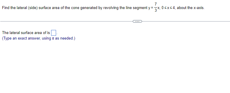 Solved Find the lateral (side) surface area of the cone | Chegg.com