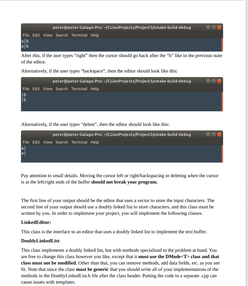 I have to create a text editor in C++ using a vector | Chegg.com