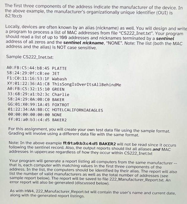 Just like each house has its own postal address, | Chegg.com