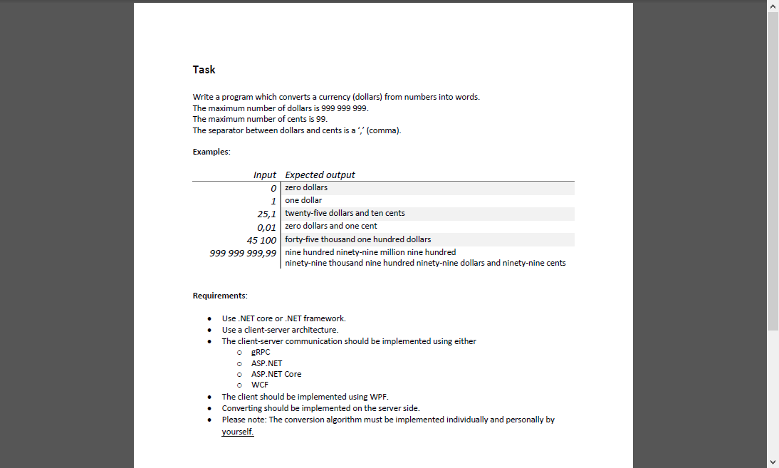 Solved Task Write a program which converts a currency | Chegg.com