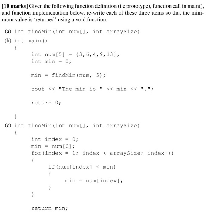 Solved Given the following function definition (i.e. | Chegg.com