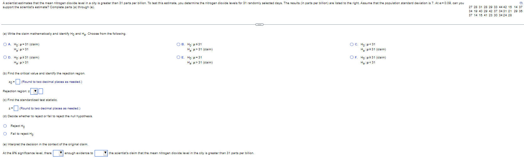 Solved (a) Write the claim mathematically and identify H0 | Chegg.com