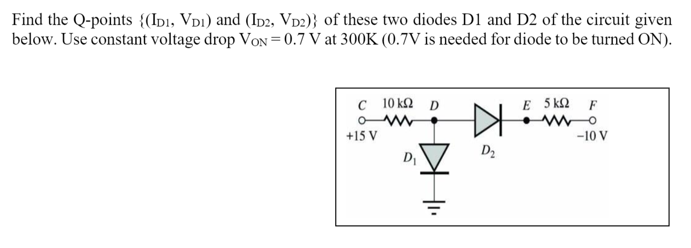 Solved Find the Q-points {(Idi, Vpı) and (ID2, VD2)} of | Chegg.com