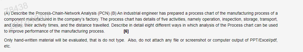 Solved (A) Describe the Process-Chain-Network Analysis (PCN) | Chegg.com