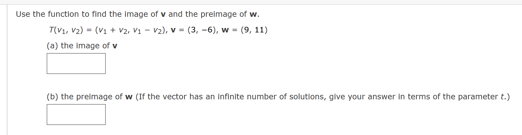 Solved Use the function to find the image of v and the | Chegg.com