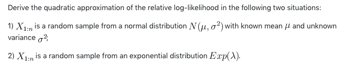 Solved Derive the quadratic approximation of the relative | Chegg.com
