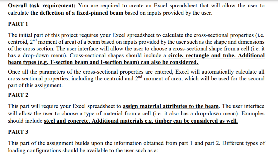 Solved • Uniformly distributed load, • Point load at any | Chegg.com