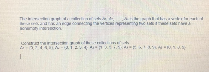 Solved The intersection graph of a collection of sets At, | Chegg.com