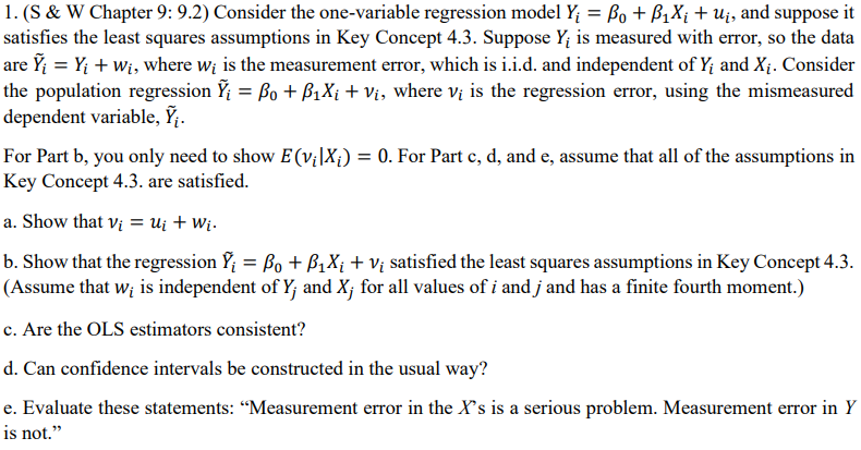 Solved 1. (S & W Chapter 9:9.2) Consider the one-variable | Chegg.com