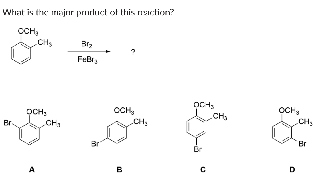 Solved What is the major product of this reaction? OCH3 CH3 | Chegg.com