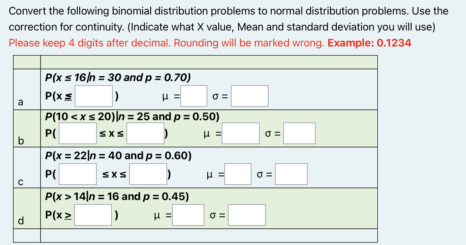 Solved Convert the following binomial distribution problems | Chegg.com