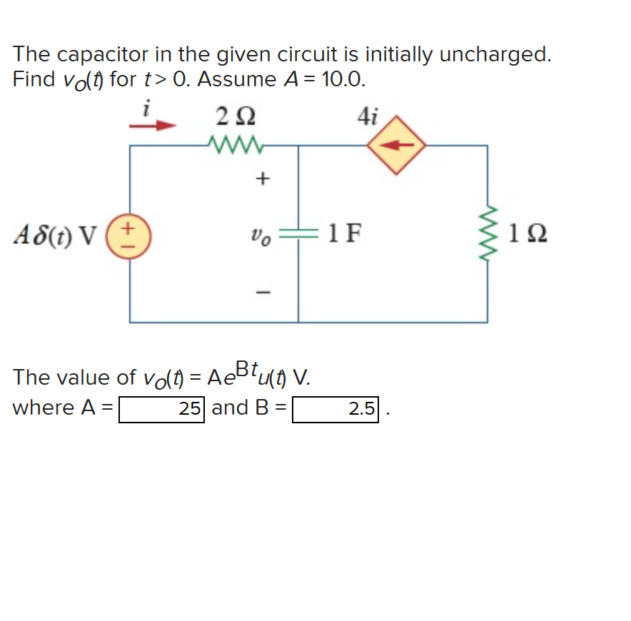 Solved The capacitor in the given circuit is initially | Chegg.com