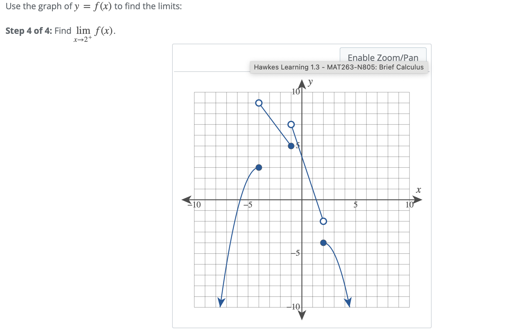 Solved Use the graph of y=f(x) ﻿to find the limits:Step 4 | Chegg.com