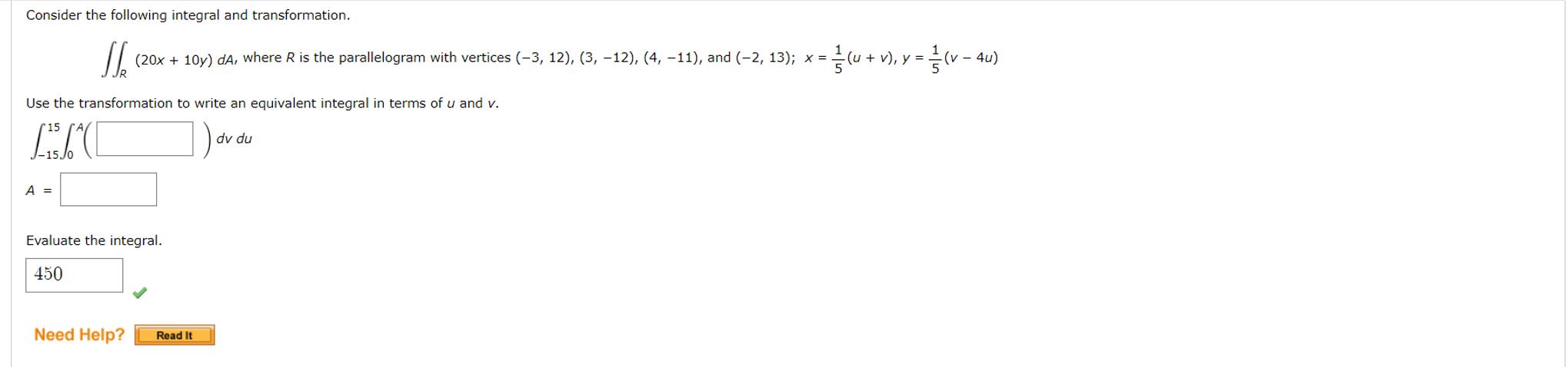 Solved Consider the following integral and | Chegg.com