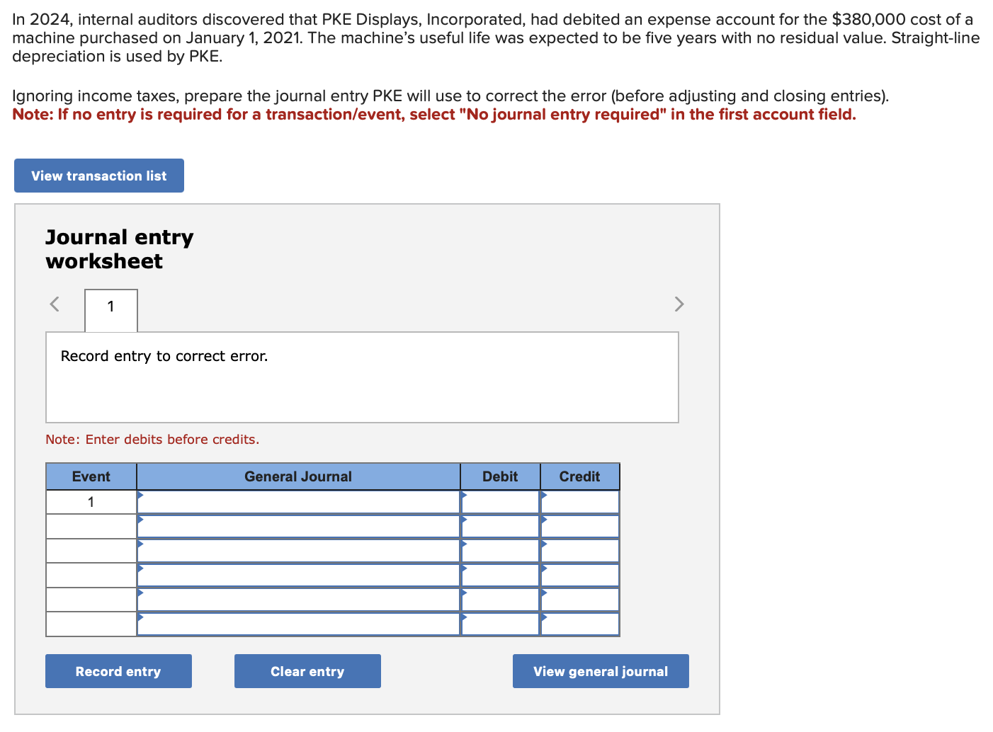 Solved In 2024, ﻿internal auditors discovered that PKE | Chegg.com