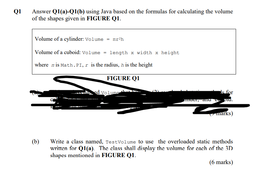 Q1 Answer Q1(a)-Q1(b) using Java based on the | Chegg.com