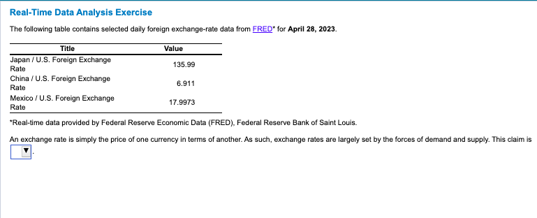 Solved Real-Time Data Analysis Exercise The following table | Chegg.com