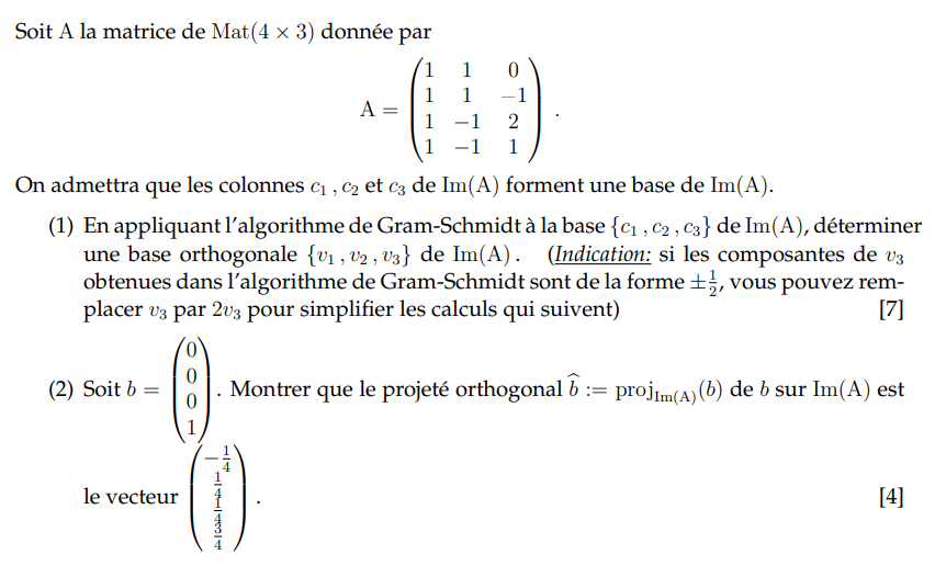 Soit A la matrice de Mat (4×3) donnée par | Chegg.com
