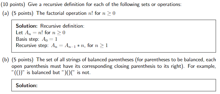 Solved Solution: Recursive definition: Let An=n ! for n≥0 | Chegg.com