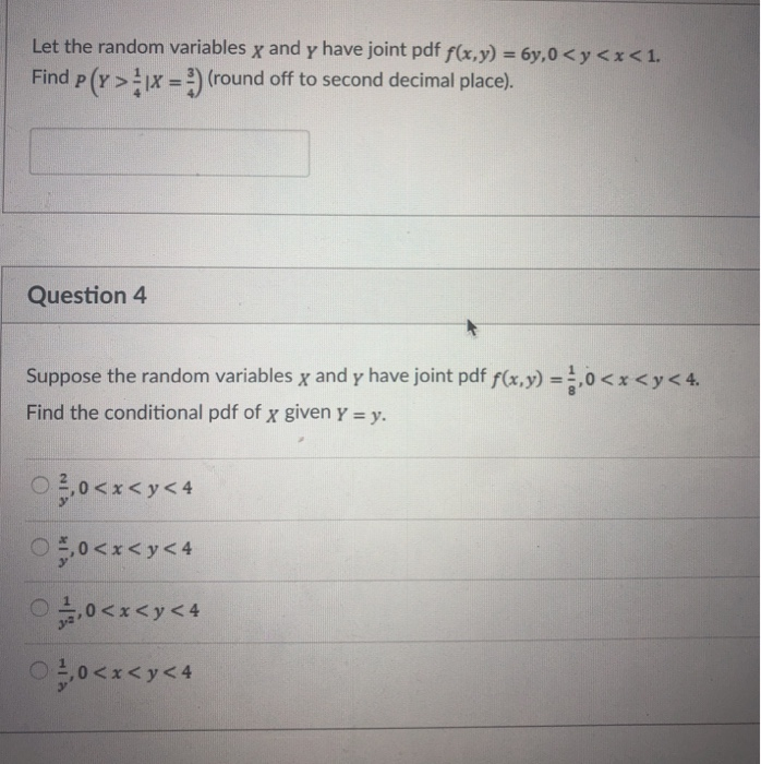Solved Let The Random Variables X And Y Have Joint Pdf 