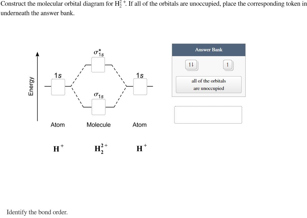 Solved Construct The Molecular Orbital Diagram For H22 If