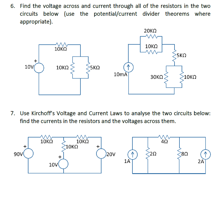 Solved Find The Voltage Across And Current Through All Of