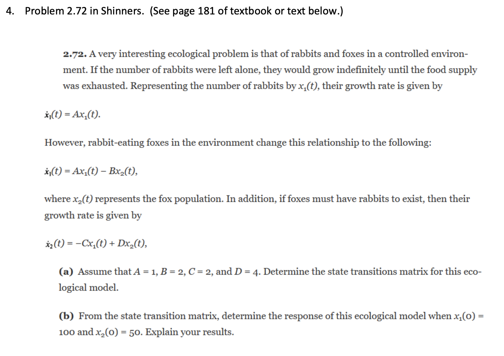 Solved 4. Problem 2.72 in Shinners. (See page 181 of | Chegg.com