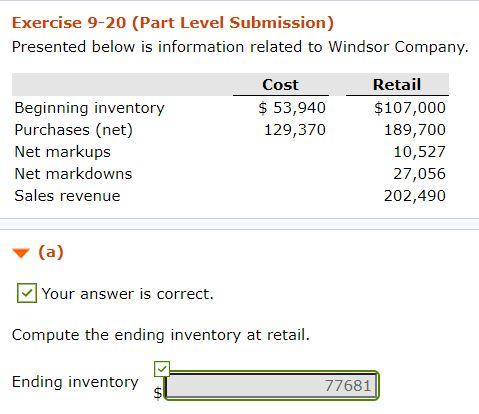 Solved Exercise 9-20 (Part Level Submission) Presented below | Chegg.com