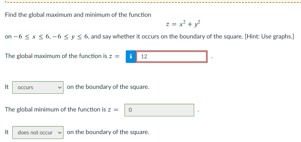 Solved Find The Global Maximum And Minimum Of The Function 0319