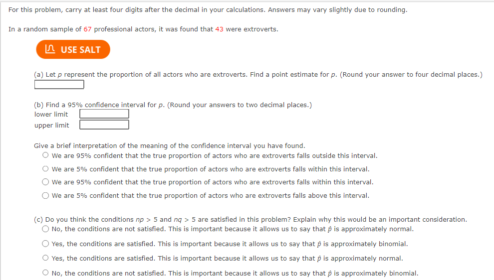 Eor this problem, carry at least four digits after | Chegg.com
