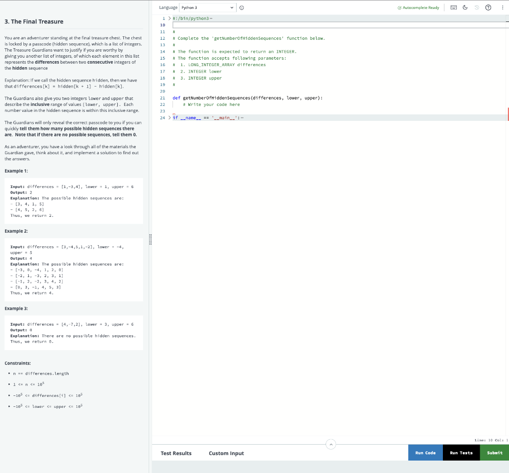 Solved 3. The Final Treasure The Guardians will only reveal | Chegg.com