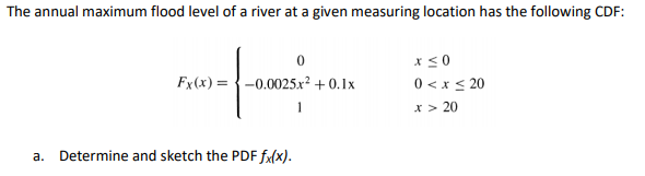 Solved b. What is the median annual maximum flood level? c. | Chegg.com