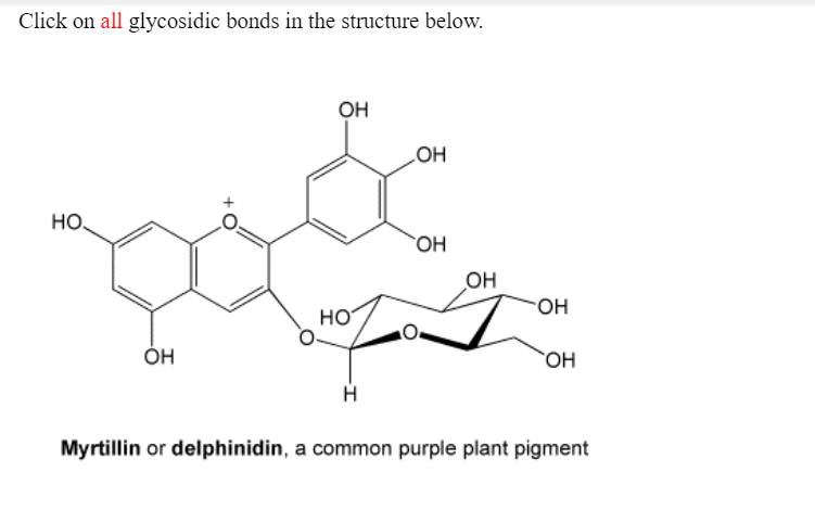 Solved Click on all glycosidic bonds in the structure below. | Chegg.com