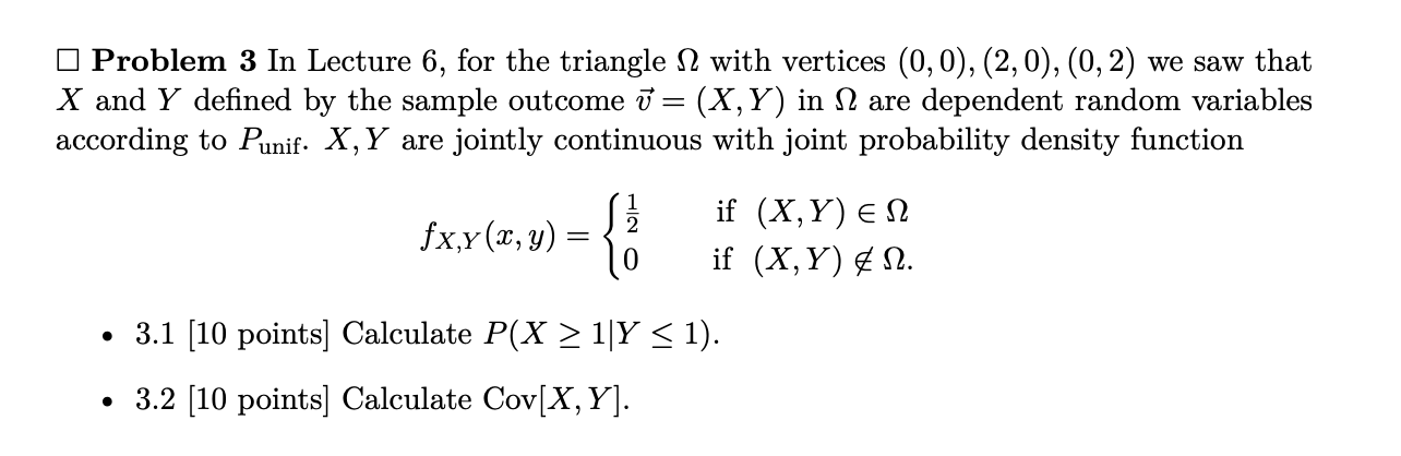 Solved Problem 3 In Lecture 6, for the triangle 12 with | Chegg.com