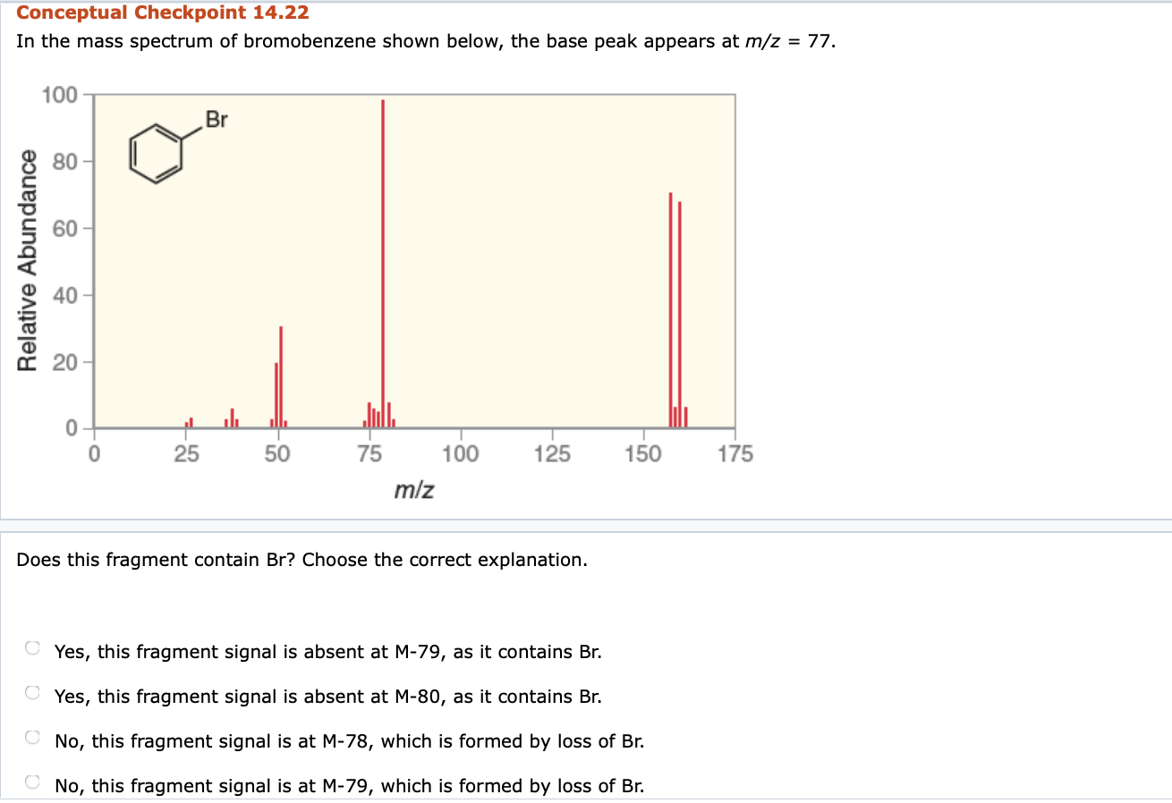 Solved Conceptual Checkpoint 14.22 In the mass spectrum of | Chegg.com
