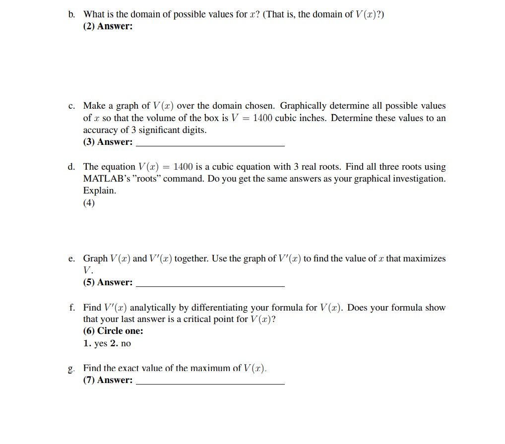 Solved 2 Exercises Exercise 1: Dimensions of the Largest Box | Chegg.com