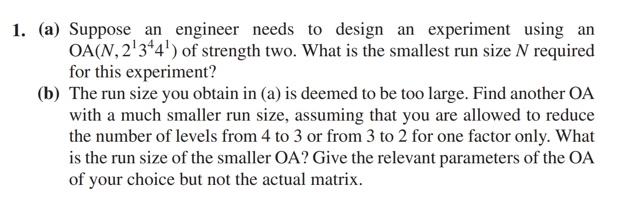 1. (a) Suppose an engineer needs to design an | Chegg.com