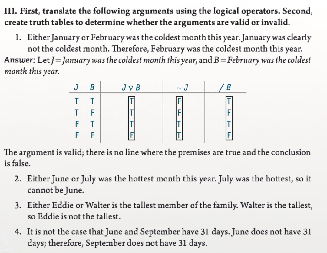 Solved III. First, translate the following arguments using | Chegg.com