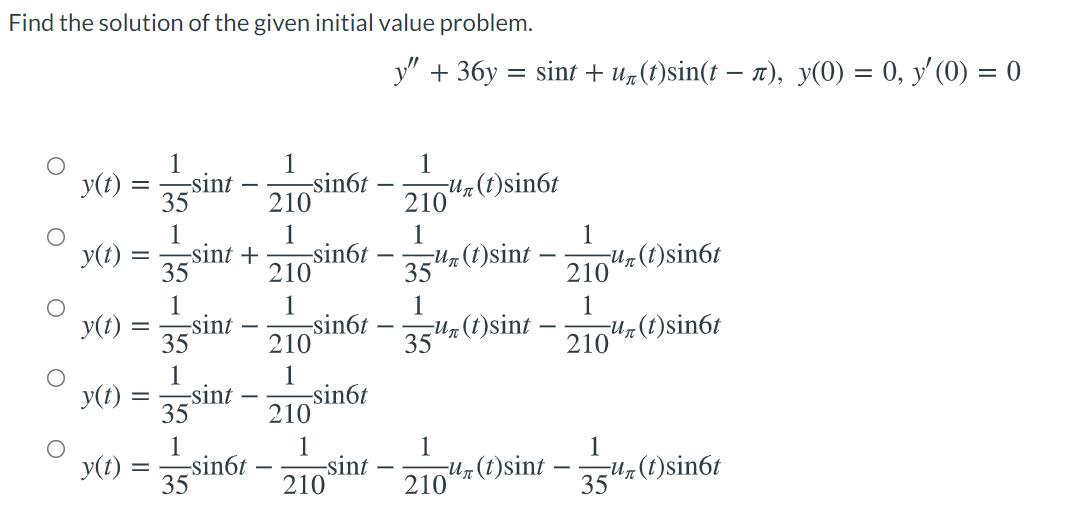 Solved Find the solution of the given initial value problem. | Chegg.com