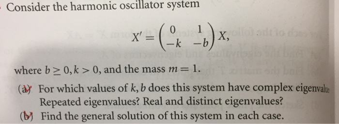Solved Consider the harmonic oscillator system X, where b | Chegg.com